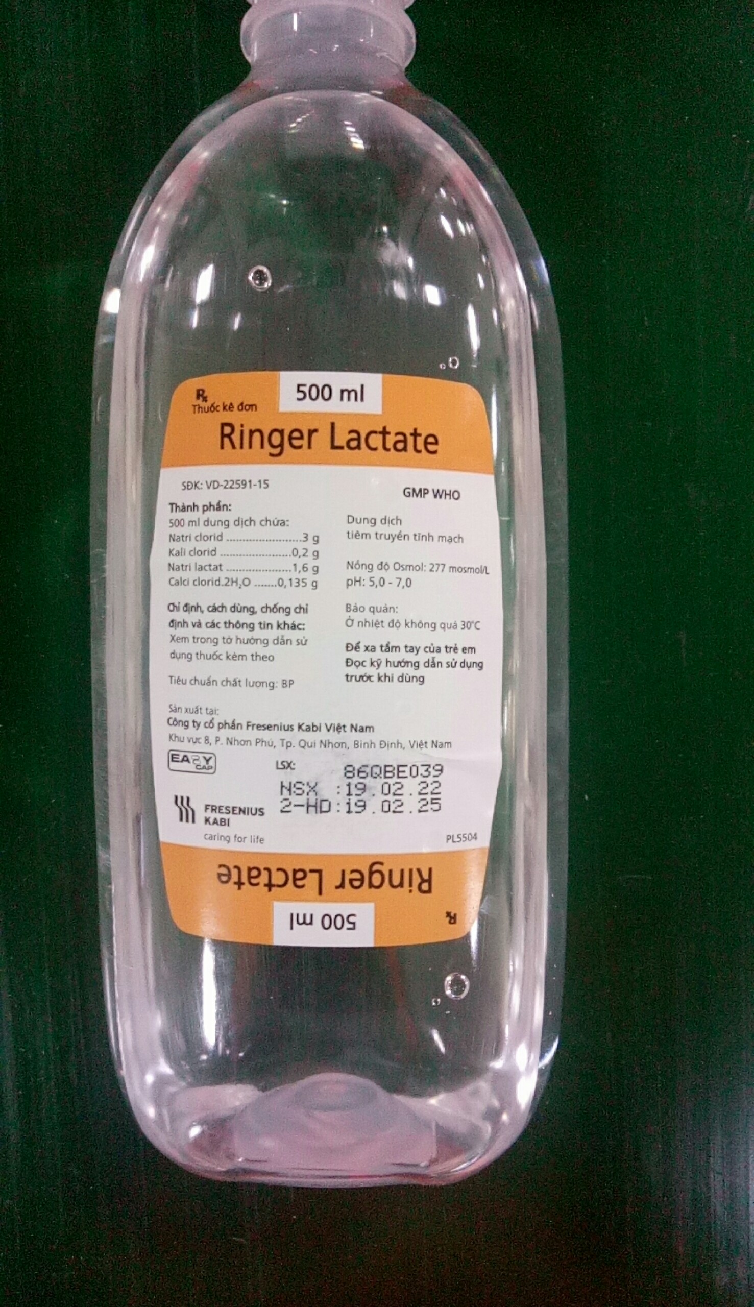 Ringer Lactate Fresenius Kabi (thùng/20c/500ml)
