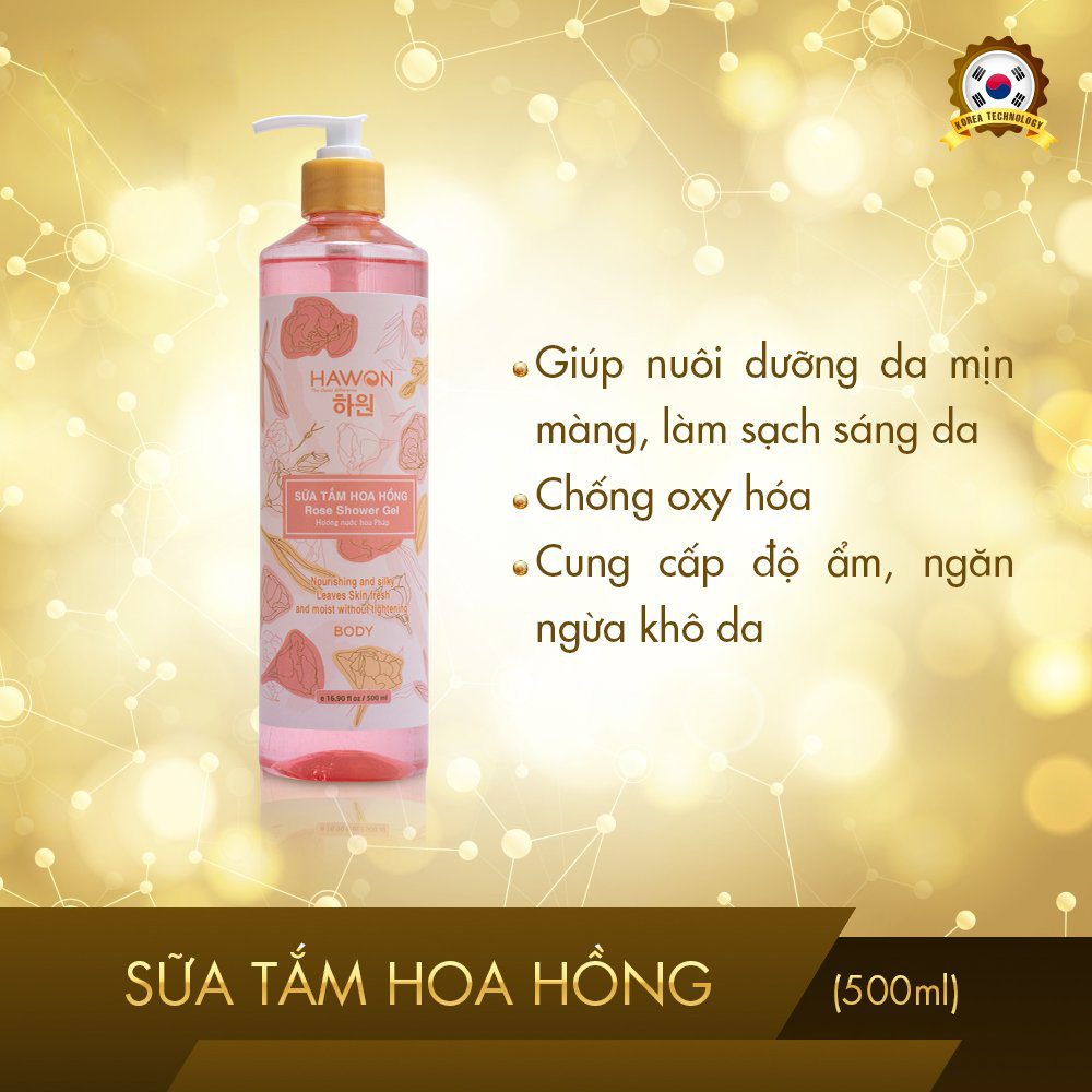 Sữa Tắm Hoa Hồng Hawon (c/500ml)