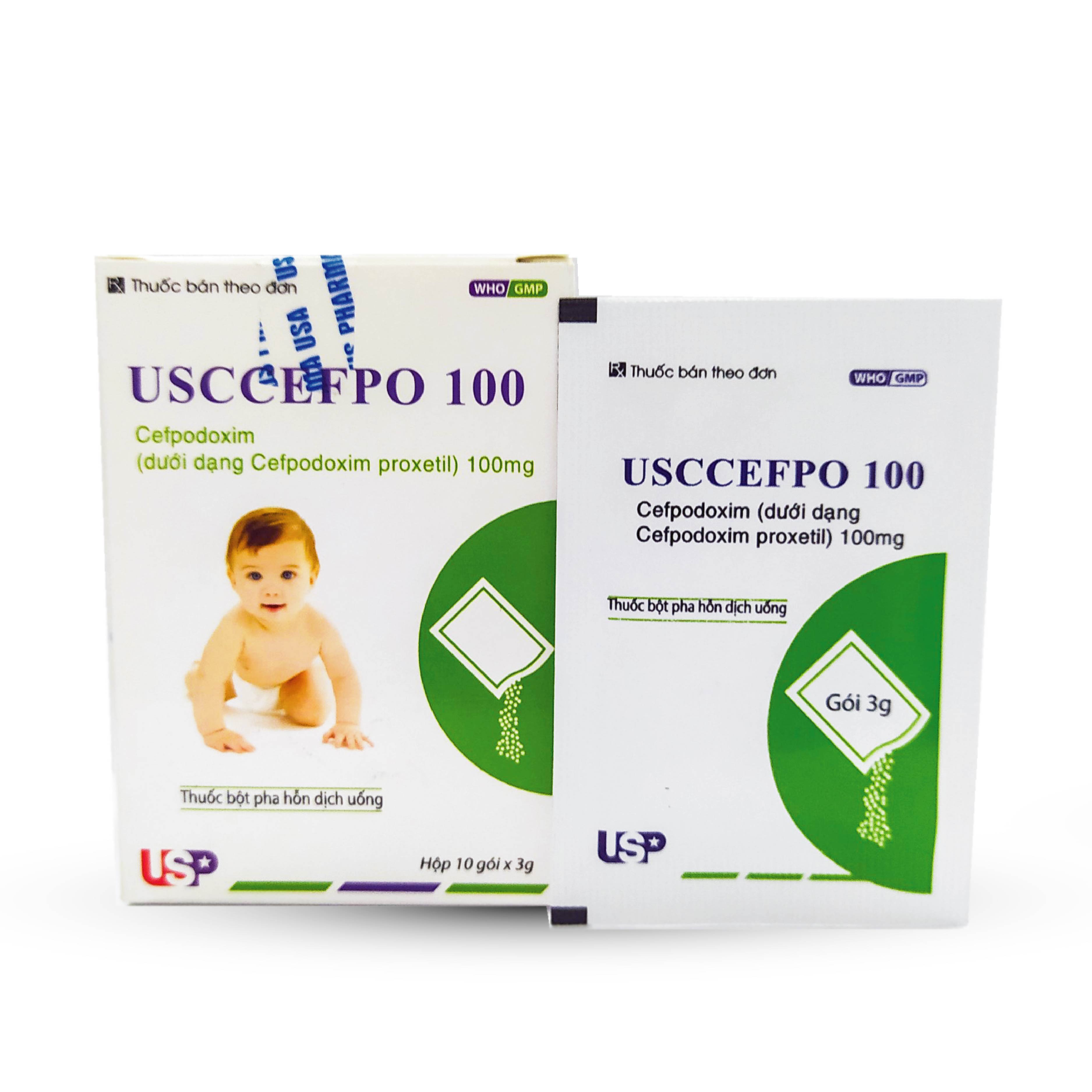 Usccefpo 100 Cefpodoxim 100 Mg Us Parma Usa (h/10 Gói/3g)