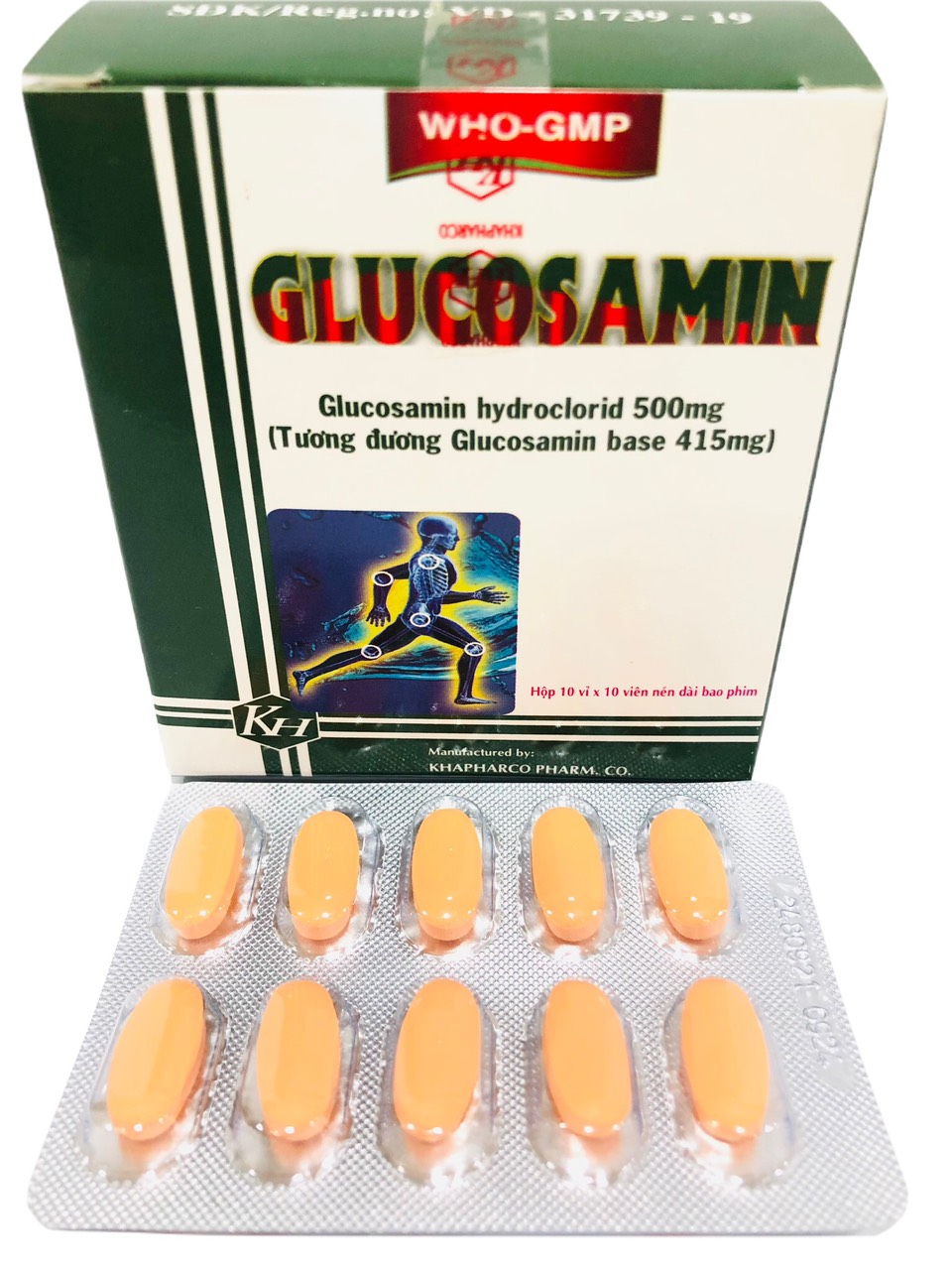 Glucosamin 500mg Khapharco (h/100v)