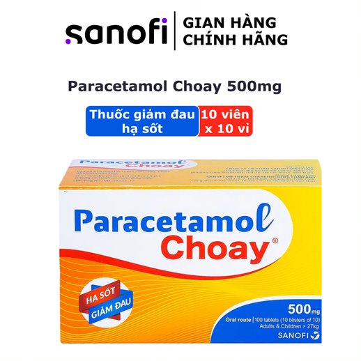 Paracetamol Choay 500mg Sanofi (hộp/100 Viên Nén)