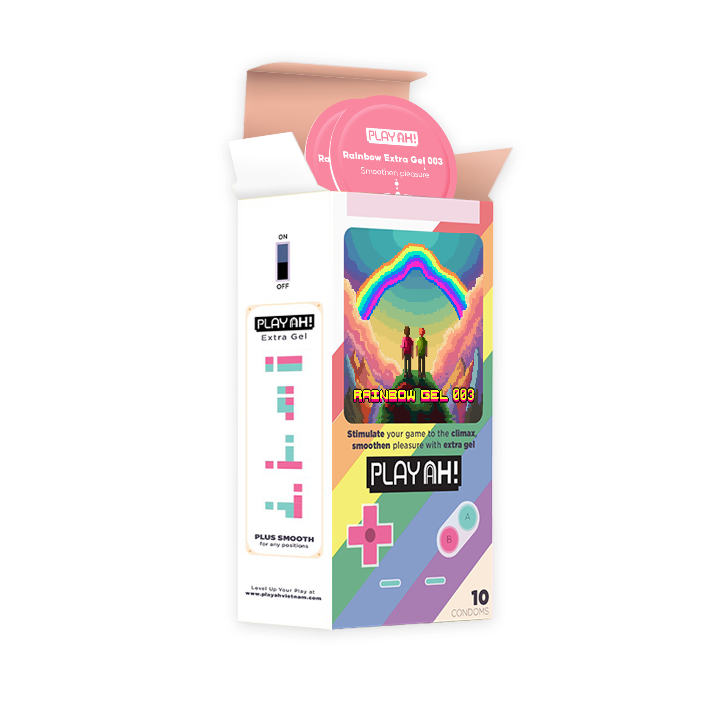 Bao Cao Su Nhiều Gel Rainbow 52mm Playah (h/10c)