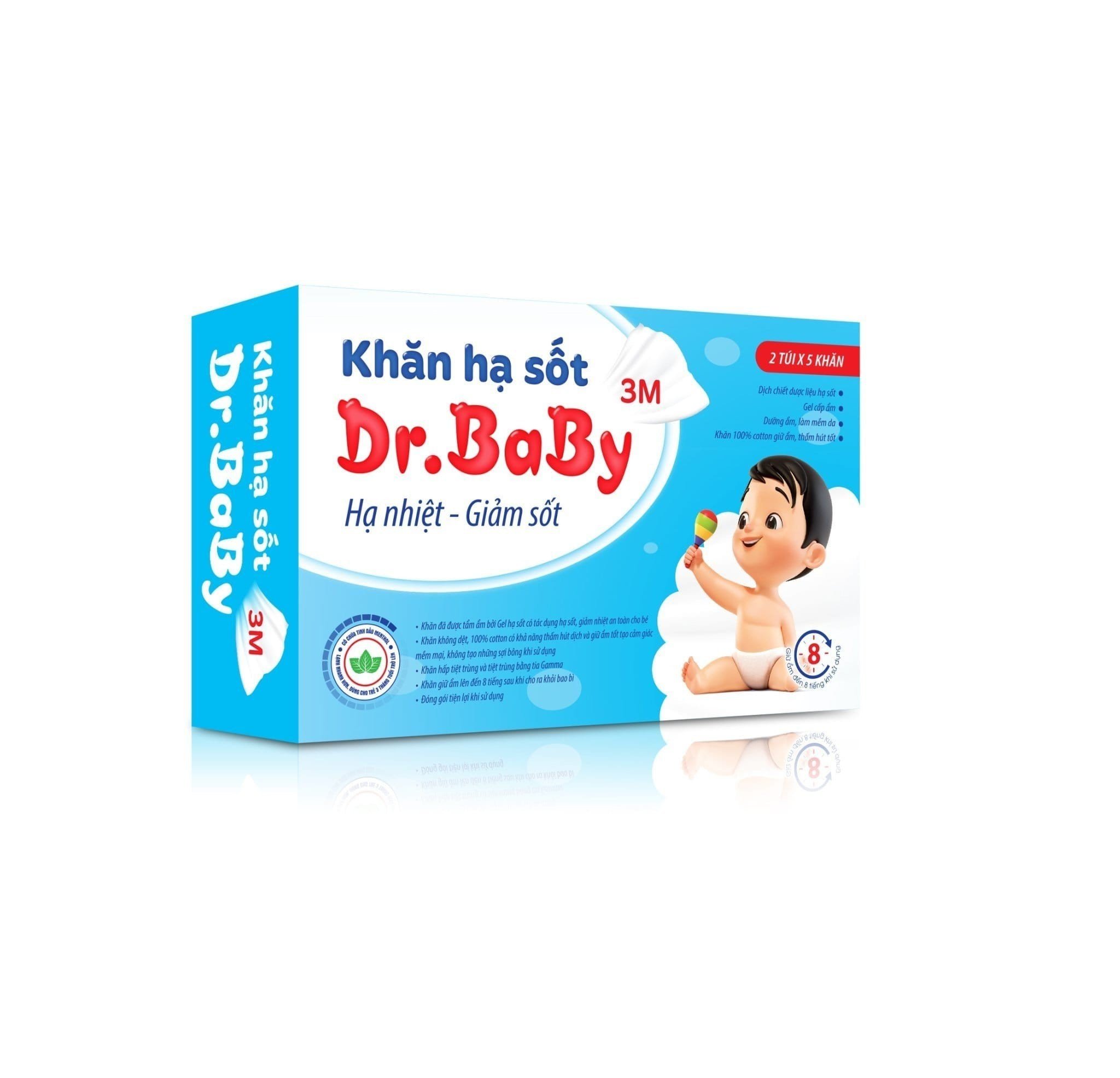 Khăn Hạ Sốt Dr Baby (h/2 Túi/5 Khăn)