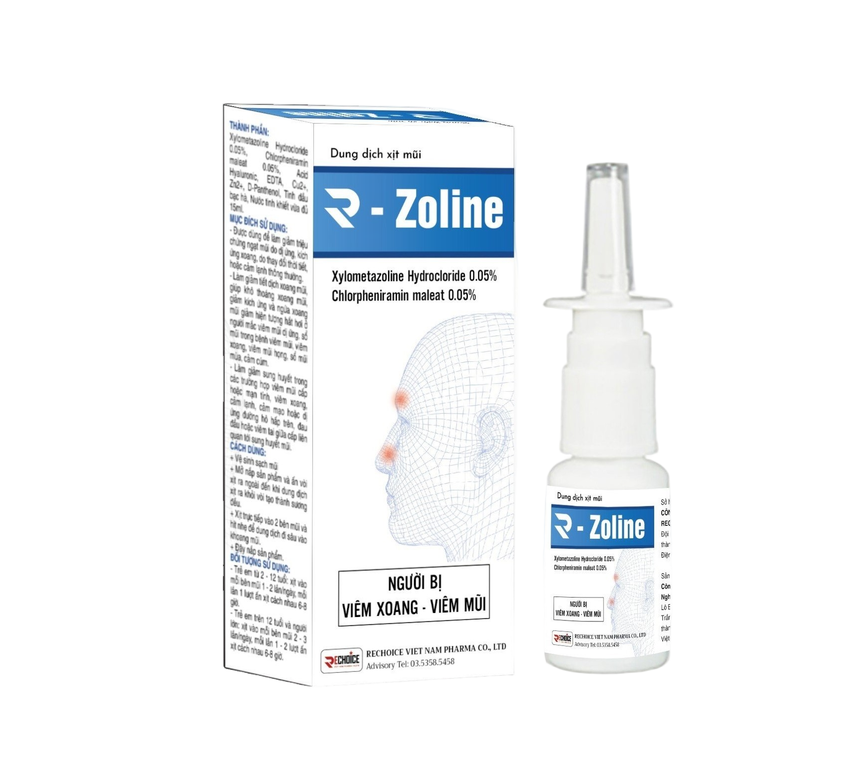 Xịt Mũi Trị Viêm Mũi R - Zoline Việt Ý (c/15ml)