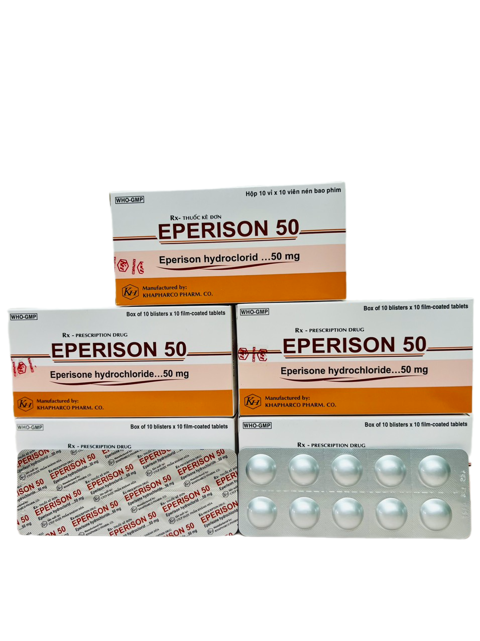 Eperison 50mg Vỉ Nhôm Khapharco (h/100v)