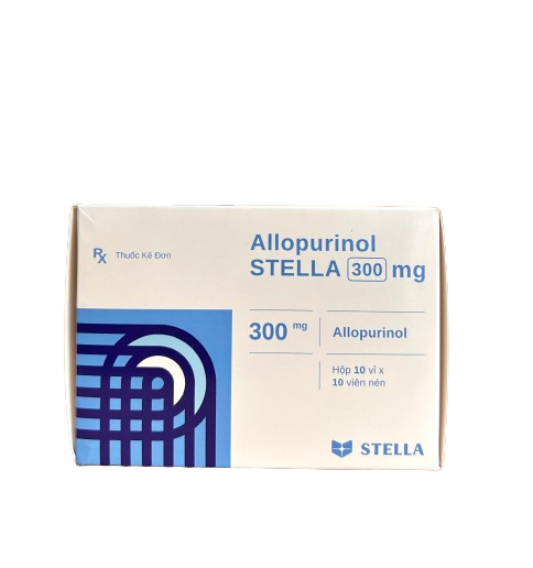 Thuốc trị gout Allopurinol 300 Stella (Hộp 100 viên)