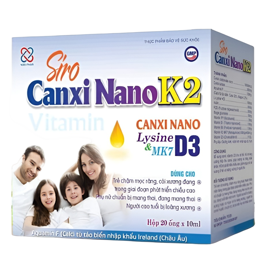 Siro Bổ Sung Canxi Cho Bé Canxi Nano K2 Vgas (h/20o/10ml)