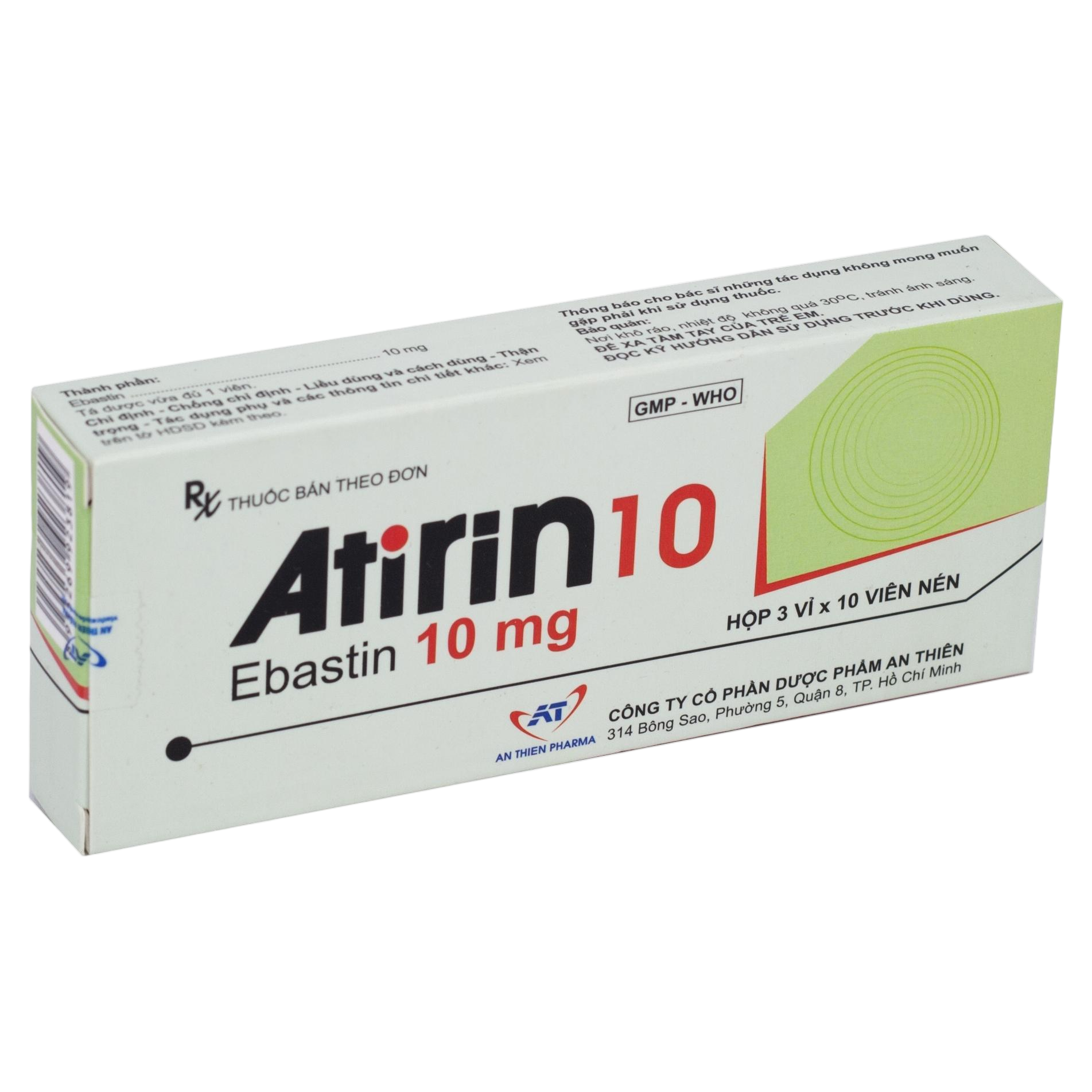 Atirin 10 Ebastine 10mg An Thiên (h/30v)