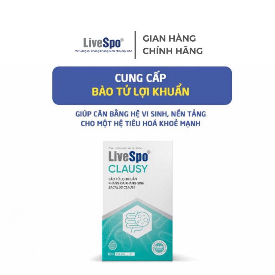 Men hỗ trợ tiêu hóa Livespo Clausy (Hộp 10 ống)