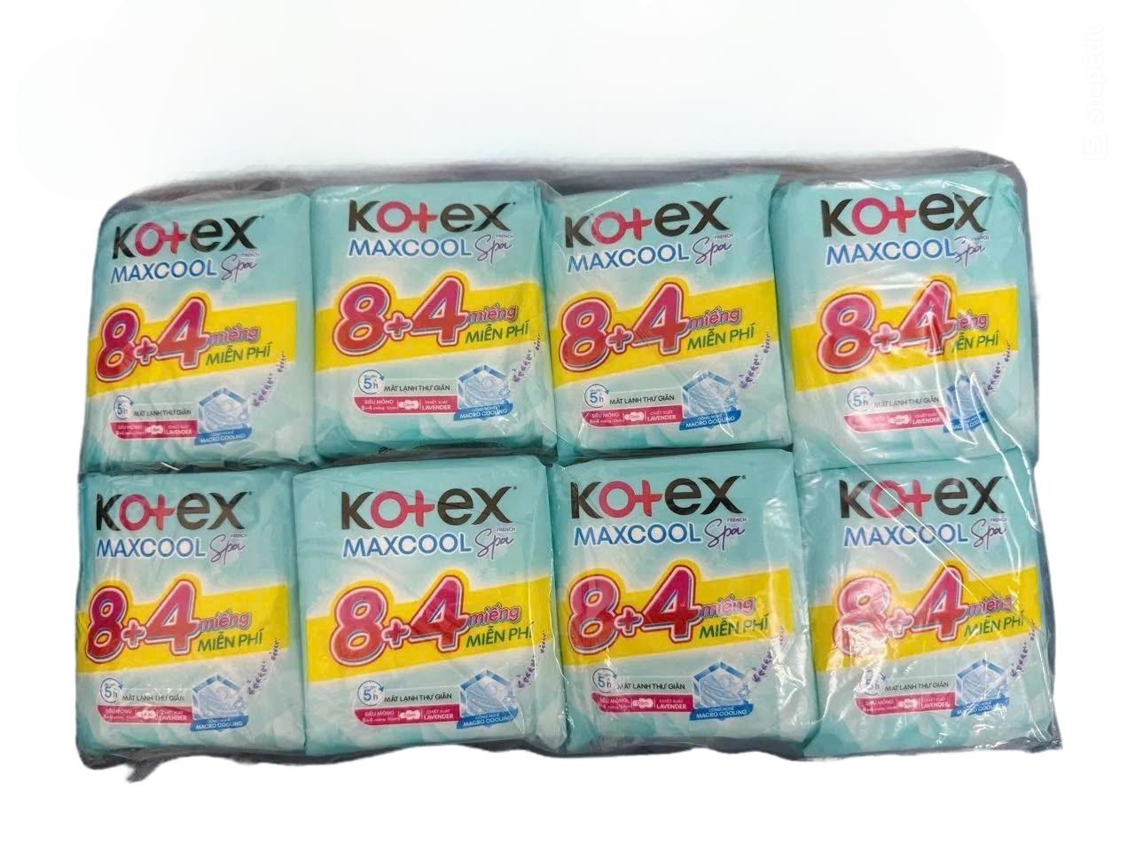 Băng vệ sinh Kotex Max Cool French Spa 23cm siêu mỏng cánh (Gói 8 miếng)