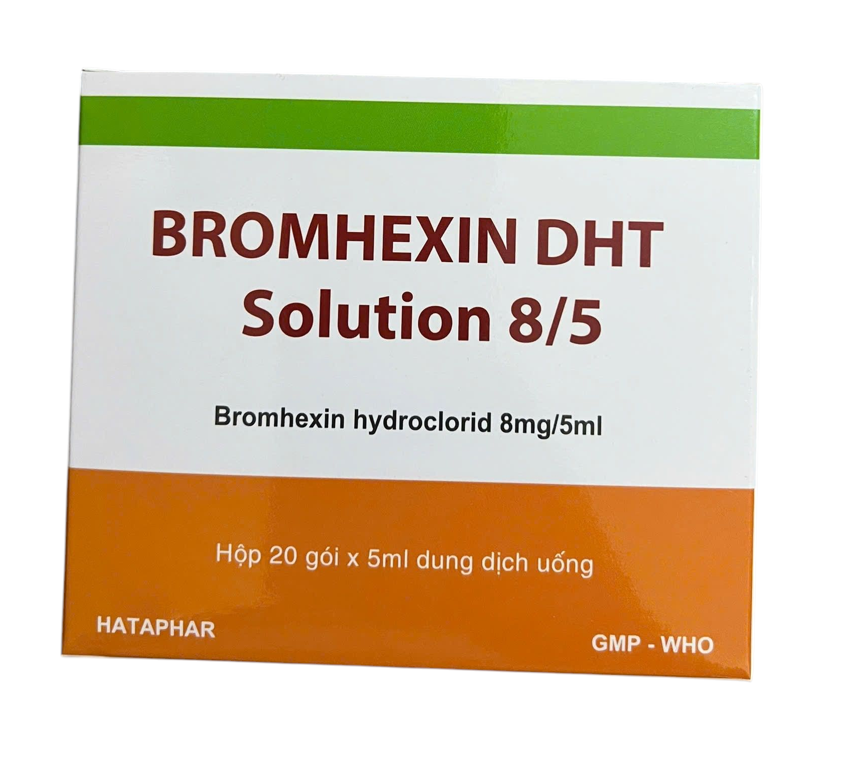 Thuốc ho Bromhexin DHT Solution 8/5 Hà Tây (Hộp 20 gói) - Giá Tốt ...