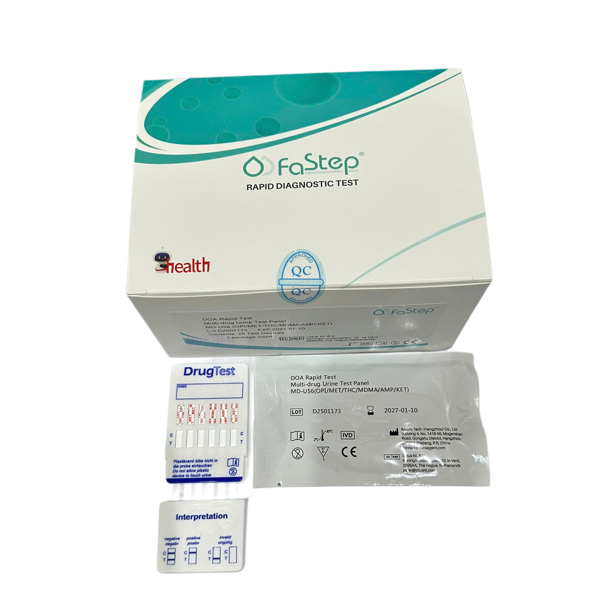 Que test 6 chân U56 heroin ma túy đá thuốc lắc cần sa Fastep (Hộp 25 que)