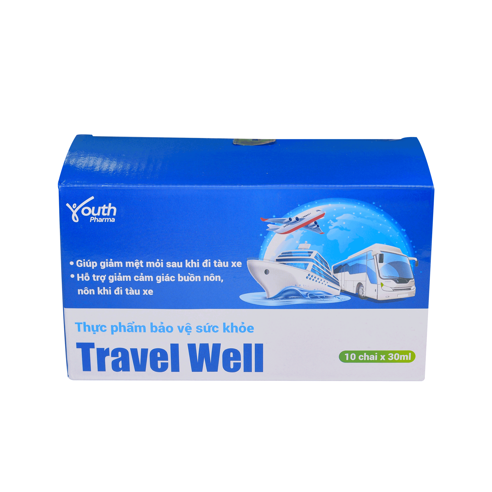 Nước uống chống say tàu xe Travel Well Youth Pharma (Chai 30ml)