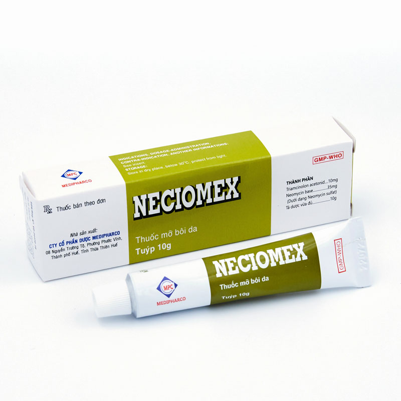Thuốc mỡ bôi da điều trị viêm da Neciomex Medipharco (Tuýp 10 gram)