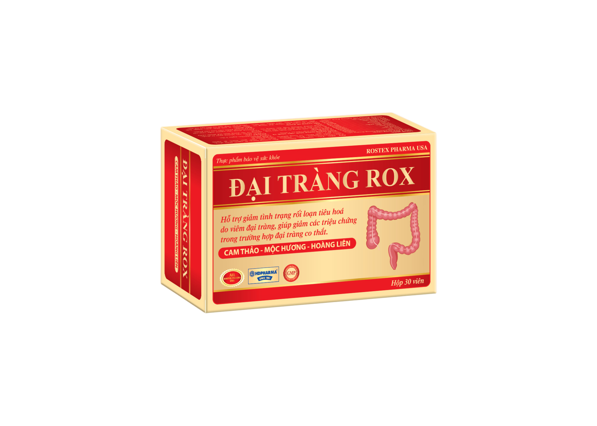Hỗ Trợ Tiêu Hóa Đại Tràng Rox Rostex Pharma (h/30v)