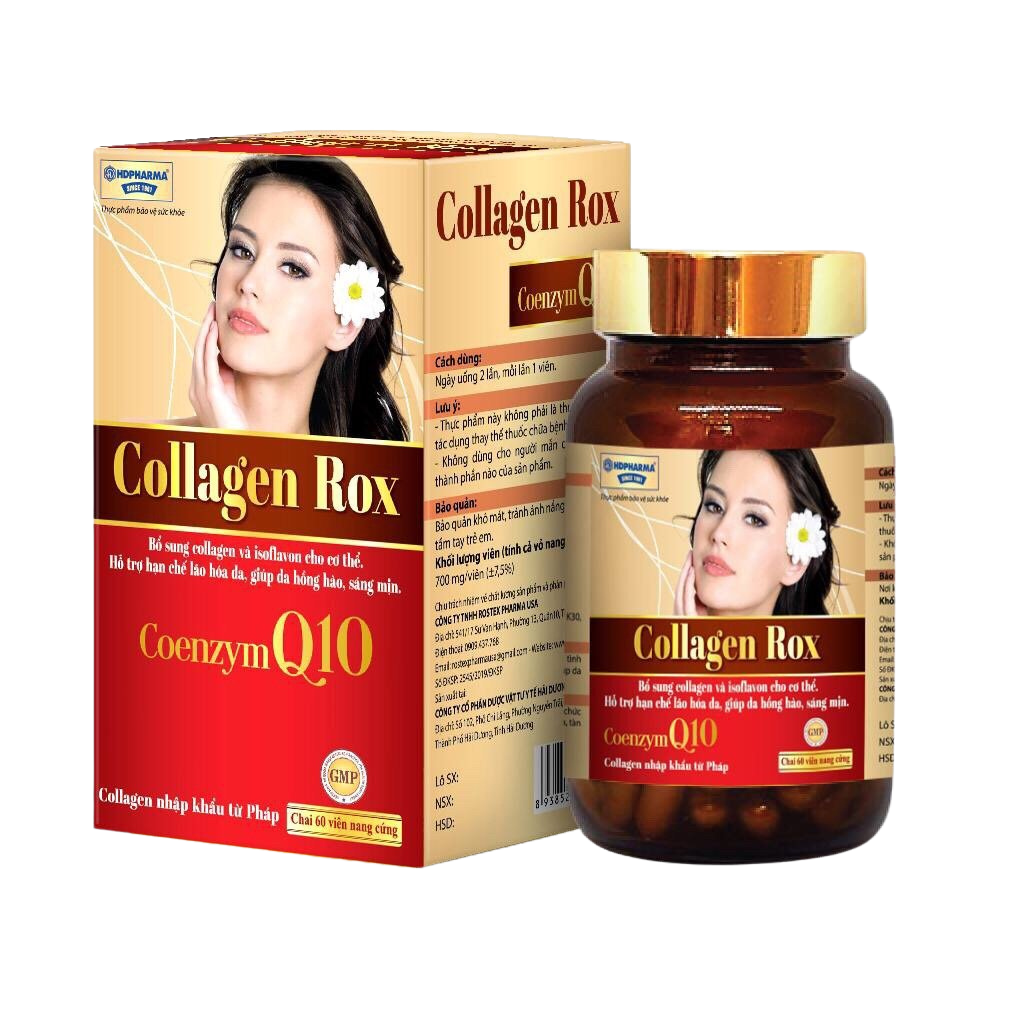Đẹp Da Collagen Rox Coenzym Q10 Hd Pharma (c/60v) (đỏ)